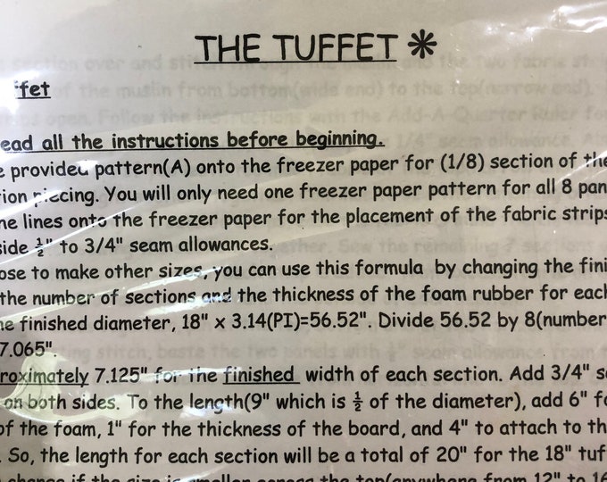 The Tuffet Pattern..18 Round Tuffet.....paper Piecing.... Sewing and ...