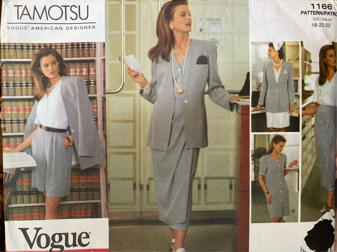 90's Misses' Jacket, Dress, Skirt, and Shorts Sewing Pattern Vogue 1166 ...