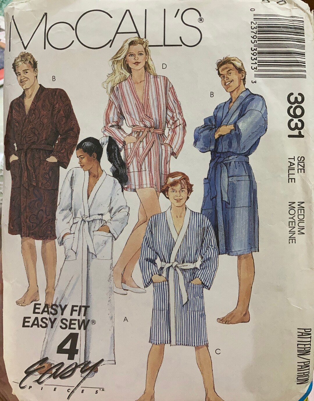 Misses', Men's, or Teen Boys' Robes and Belt Sewing Pattern Mccall's ...