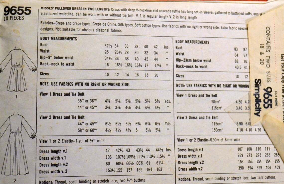 Misses' Ruffled Dress Sewing Pattern Simplicity 9655 - Etsy