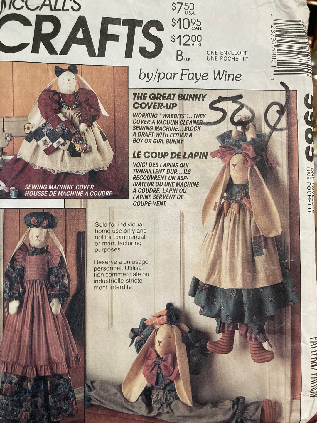 The Great Bunny Cover-up Sewing Pattern Mccall's 5985...sewing Machine ...