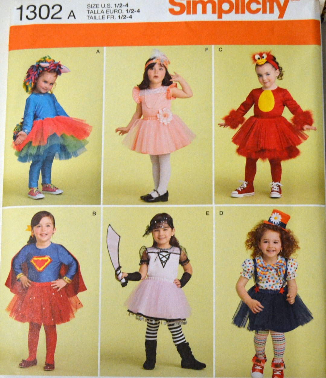 Toddler Costumes Sewing Pattern Simplicity 1302 Toddler Girls' Costumes ...