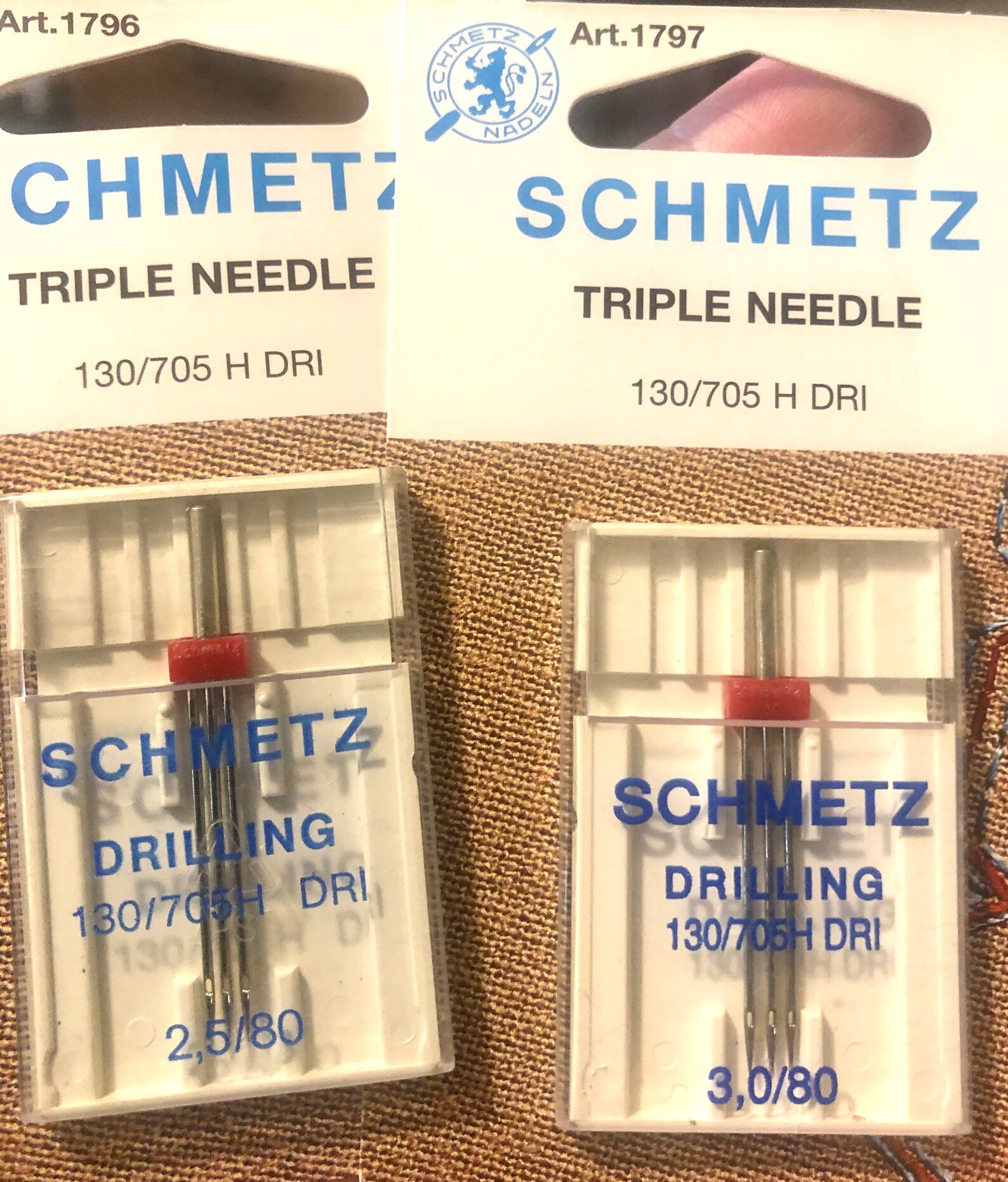 Schmetz Triple Needles....sewing Machine Needles......size Choice ...