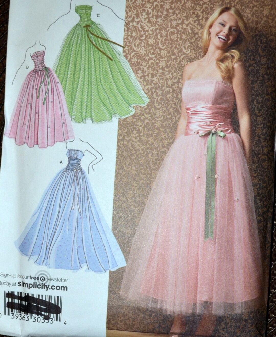 Evening Dress UNCUT Sewing Pattern Simplicity 3878 Misses' Evening ...