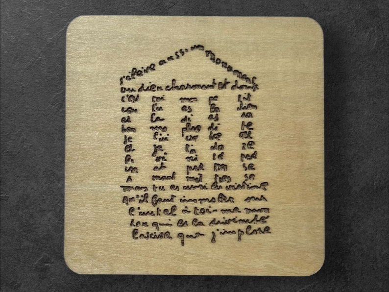 Wooden Coasters Calligrams by Guillaume Apollinaire Skull, Horse ...