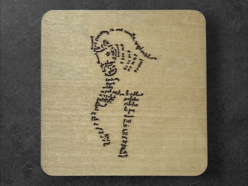 Wooden Coasters Calligrams by Guillaume Apollinaire Skull, Horse ...