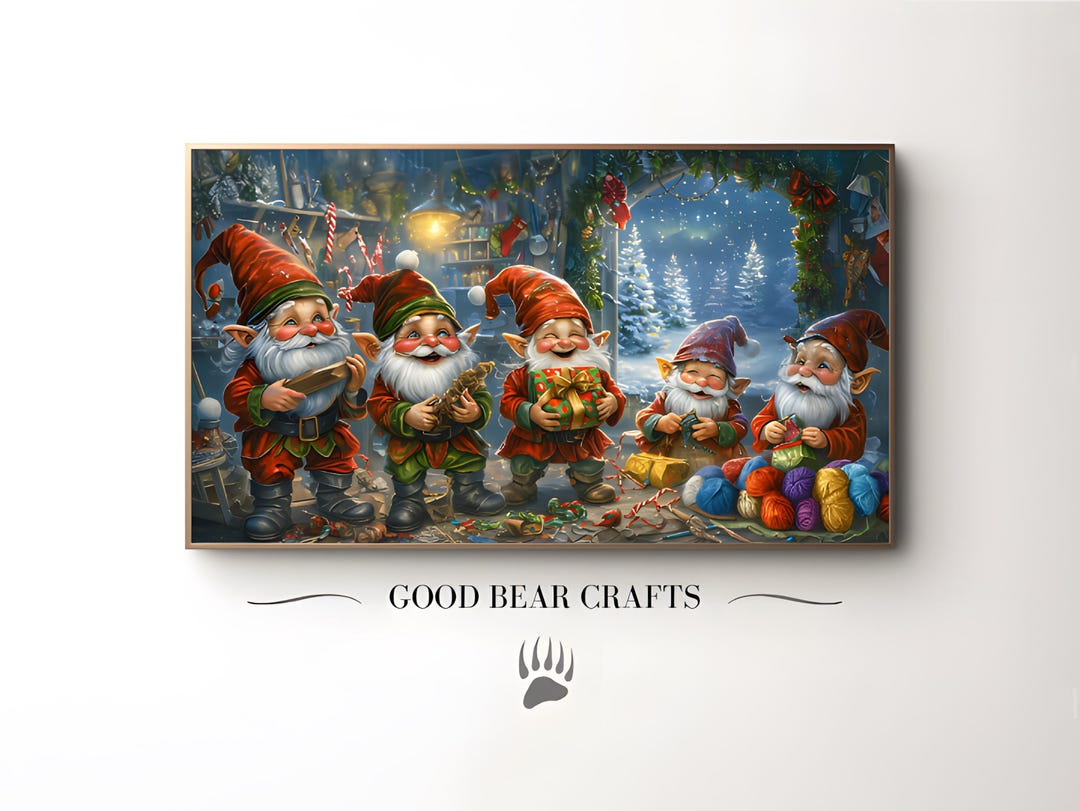 North Pole Elf Workshop Digital Art Magical Christmas Scene for ...