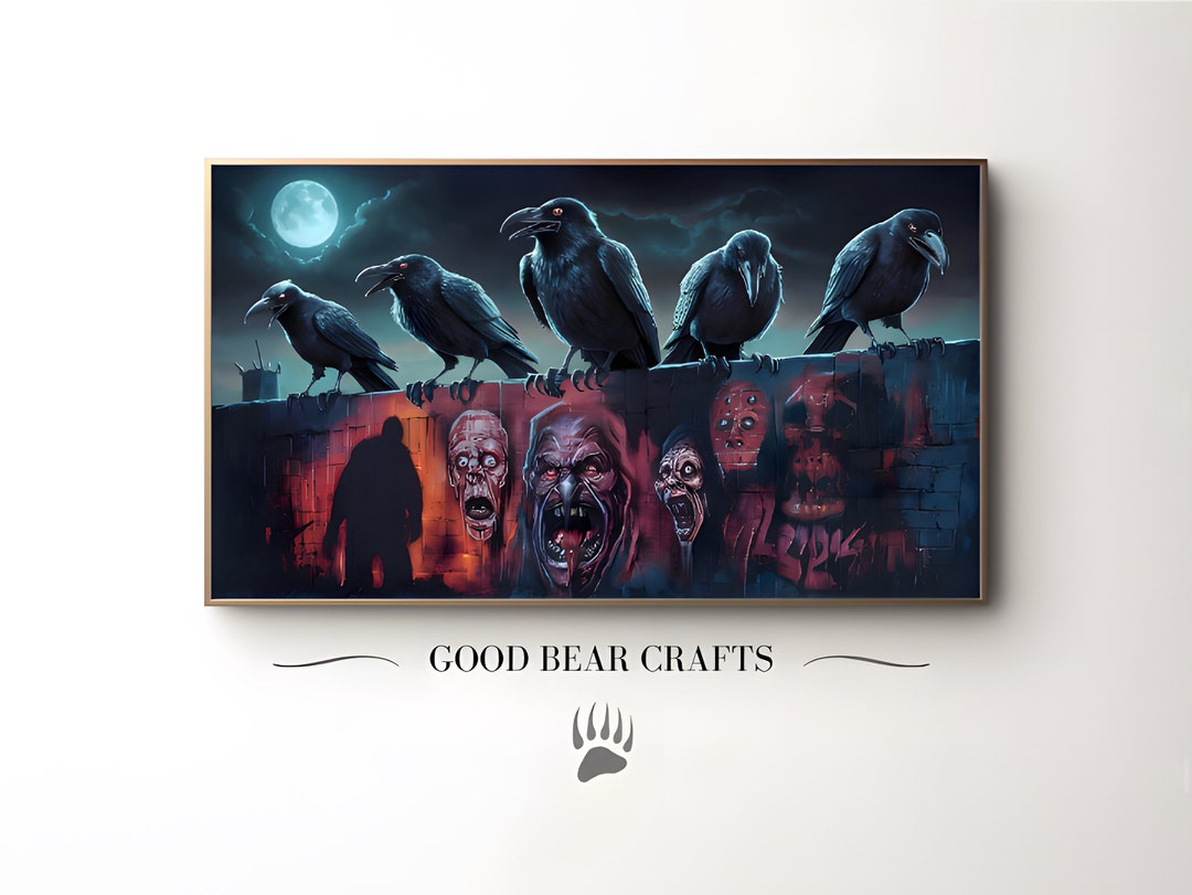 Frame TV Art Crows, Halloween Frame TV, Samsung Frame TV Art Halloween ...
