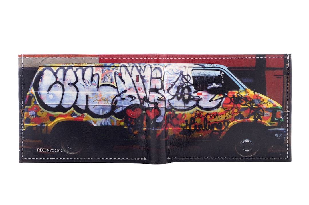 Men's Wallet - Graffiti Van, Photography Digitally Printed on Leather ...