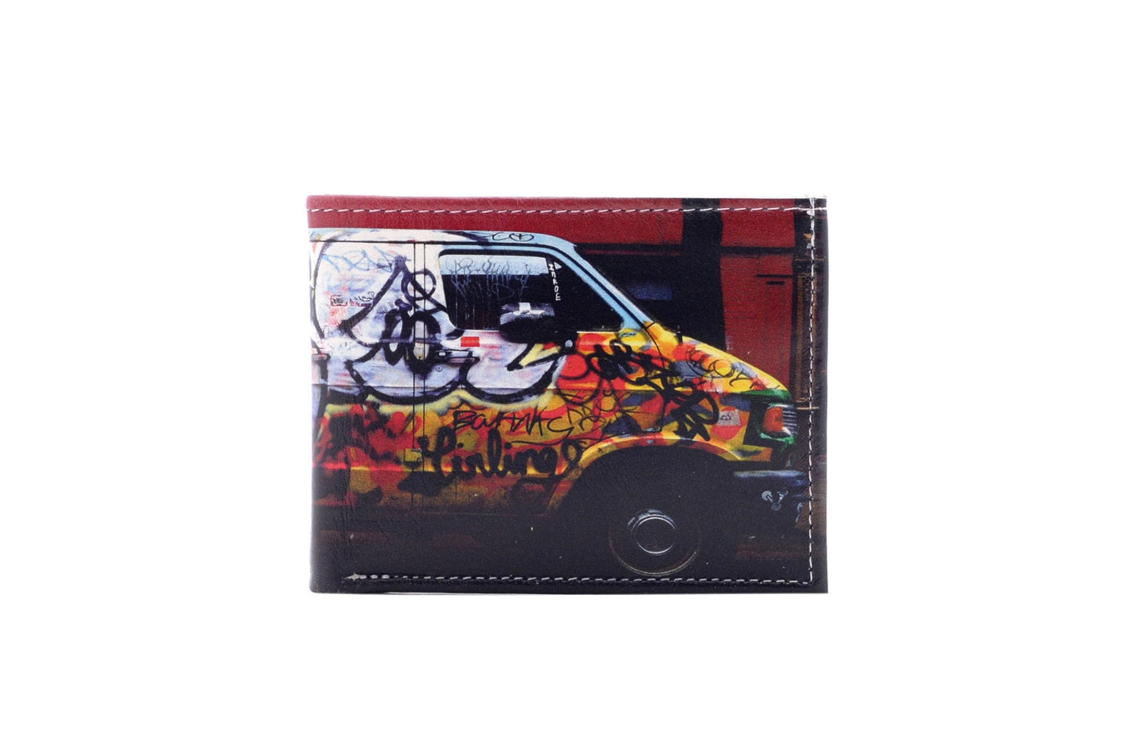 Men's Wallet - Graffiti Van, Photography Digitally Printed on Leather ...