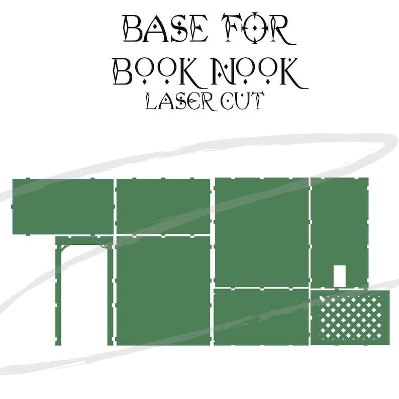 Base for Book Nook. Laser Cut File. Forest Front Detail. Hidden Space ...