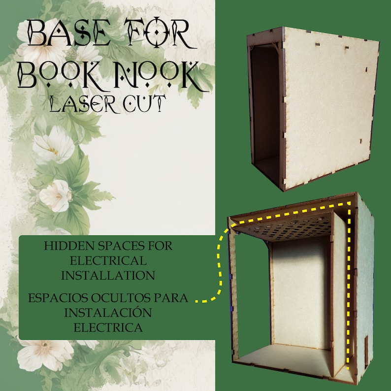 Base for Book Nook. Laser Cut File. Forest Front Detail. Hidden Space ...