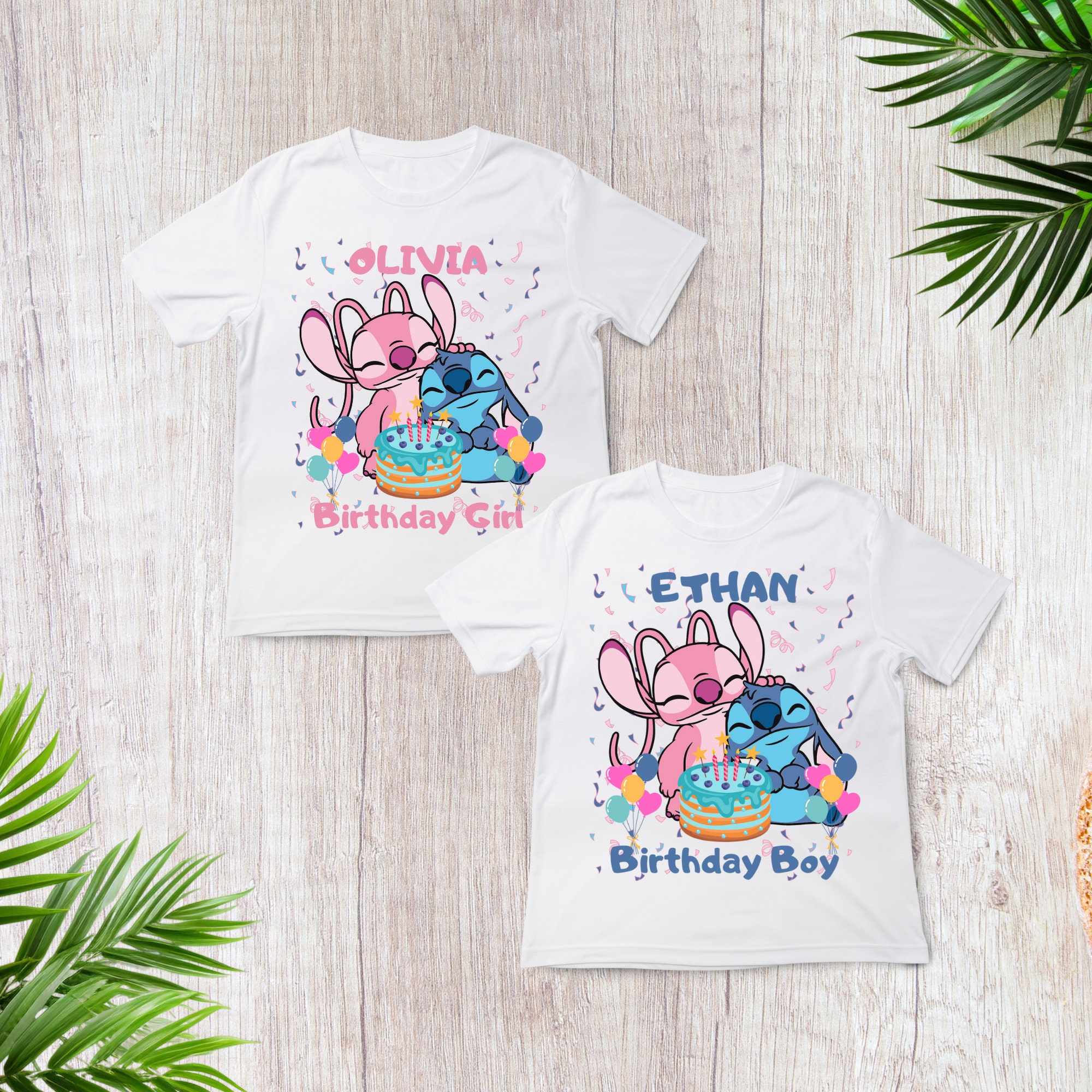 Custom Stitch Birthday Shirt, Stitch Shirt, Stitch and Angel Birthday ...