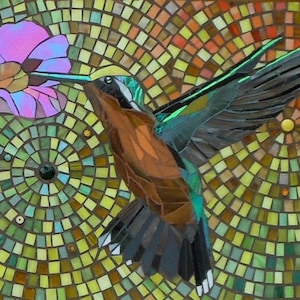Hummingbird Print - Limited Edition Giclee Print - Mosaic Hummingbird ...