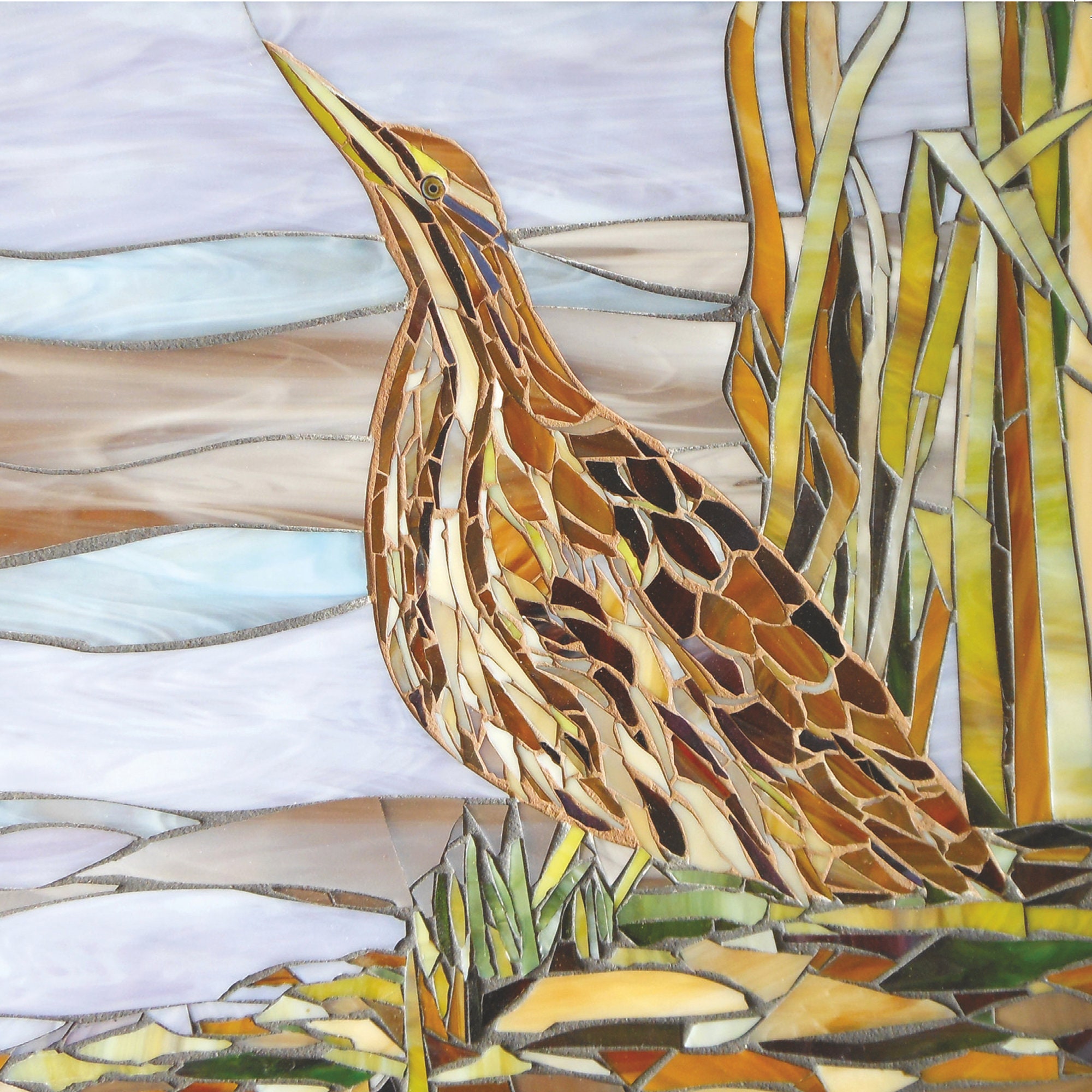 Bittern Card Mosaic Bittern Mosaic Art Nature Card - Etsy