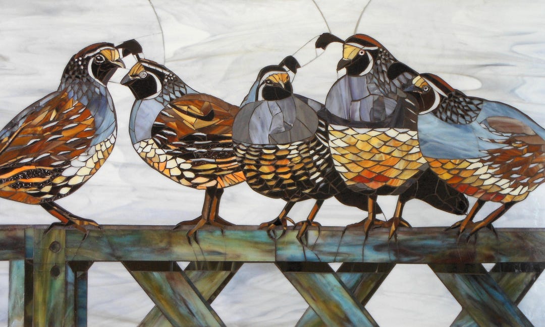 California Quail Giclee Print - Mosaic Quail Art - Quail Mosaic Art ...