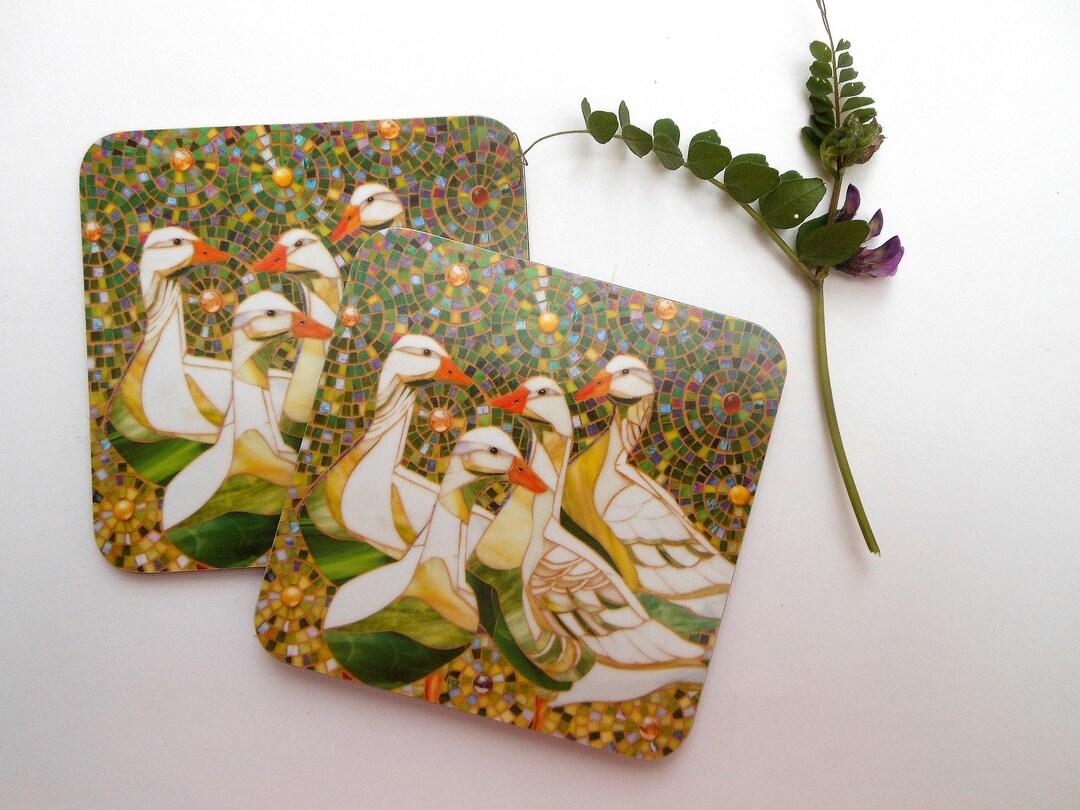 Geese Coaster - Goose Coaster - Duck Coaster - Geese Art - Housewarming ...