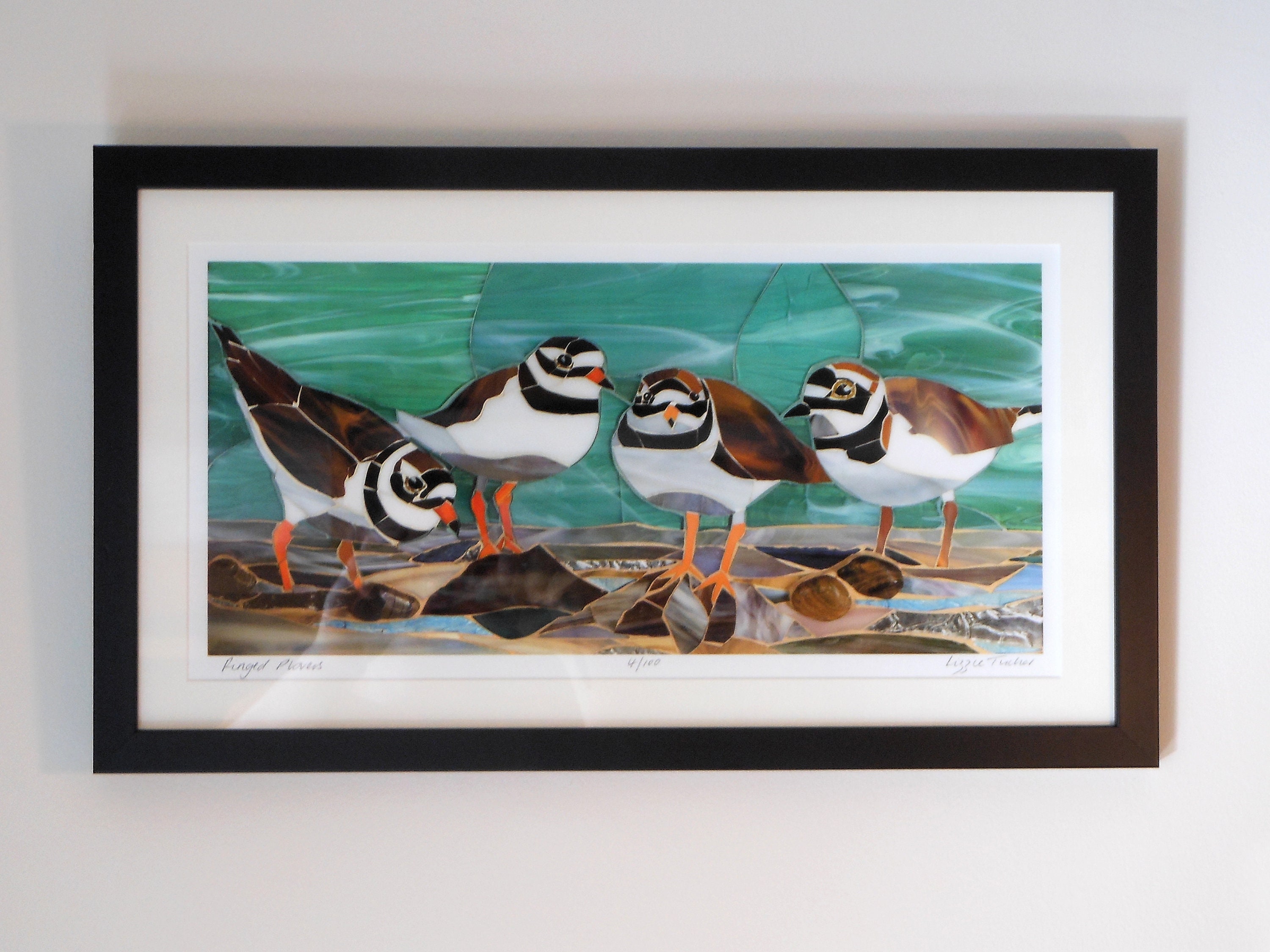 Ringed Plover Print - Mosaic Art - Ringed Plovers Giclee Print ...