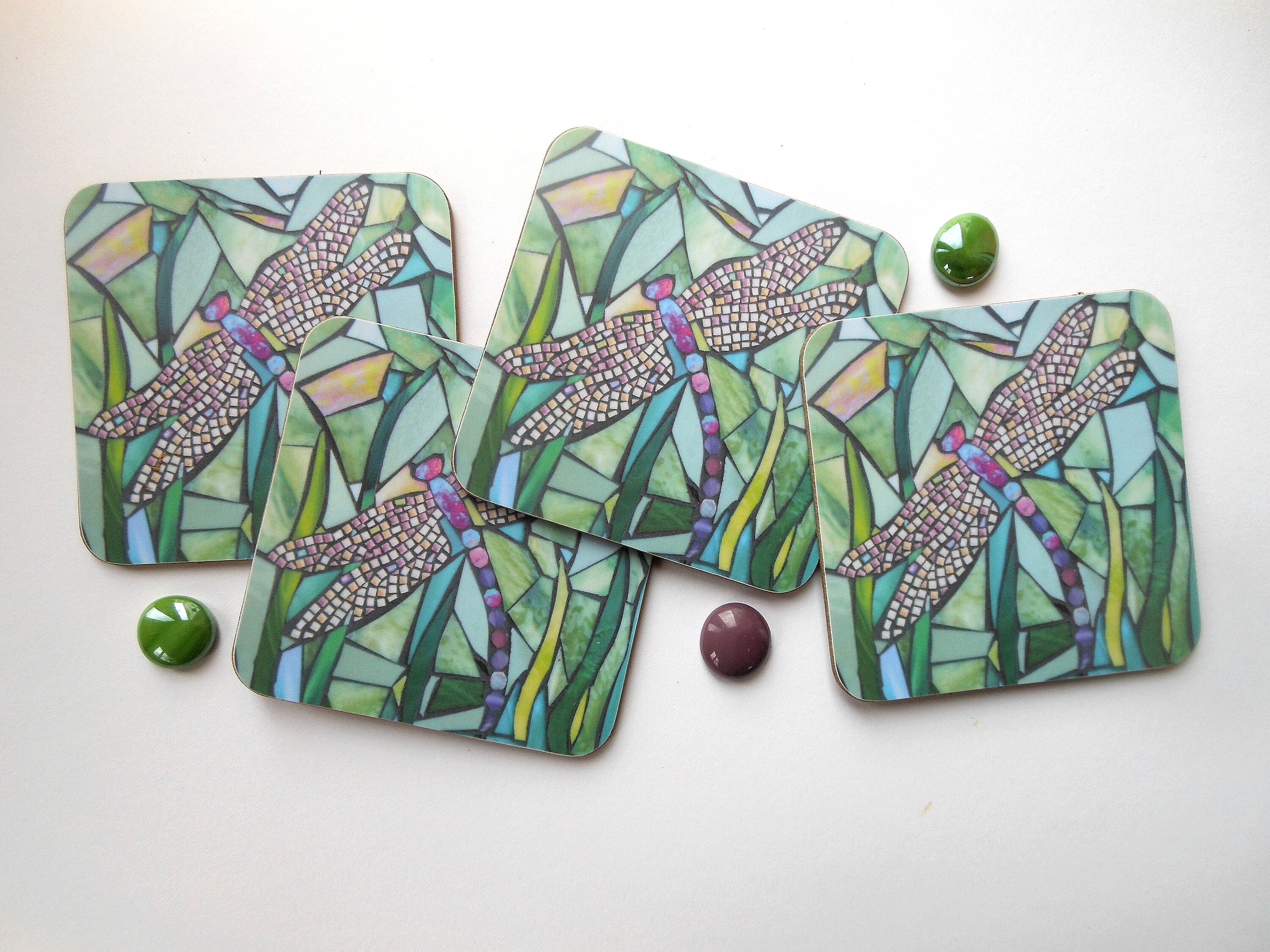 Dragonfly Coaster Dragonfly Art Coaster of Dragonfly Nature Coaster ...