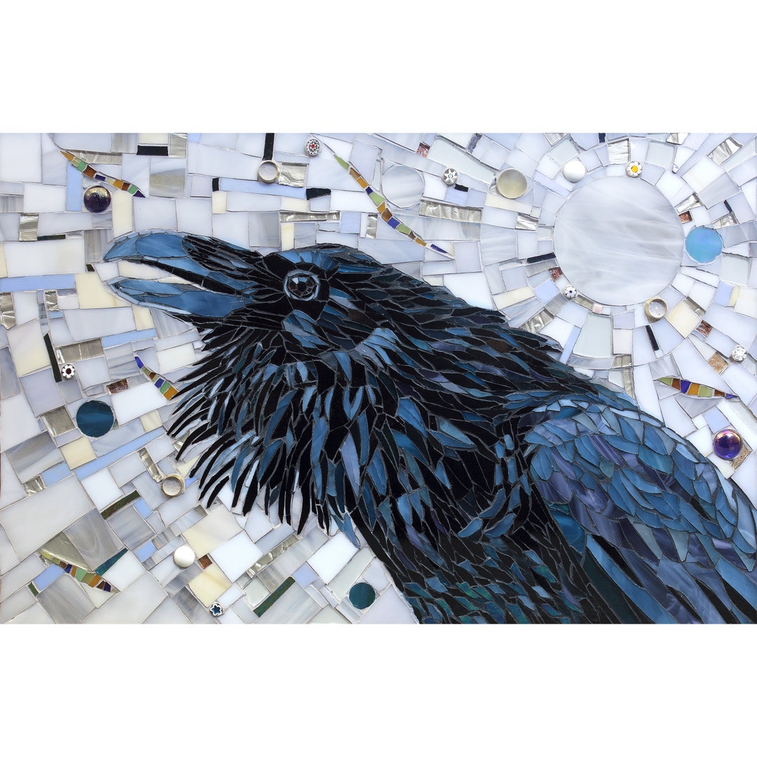 Raven Print From Original Mosaic Art - Bird Art Print - Nature Art ...