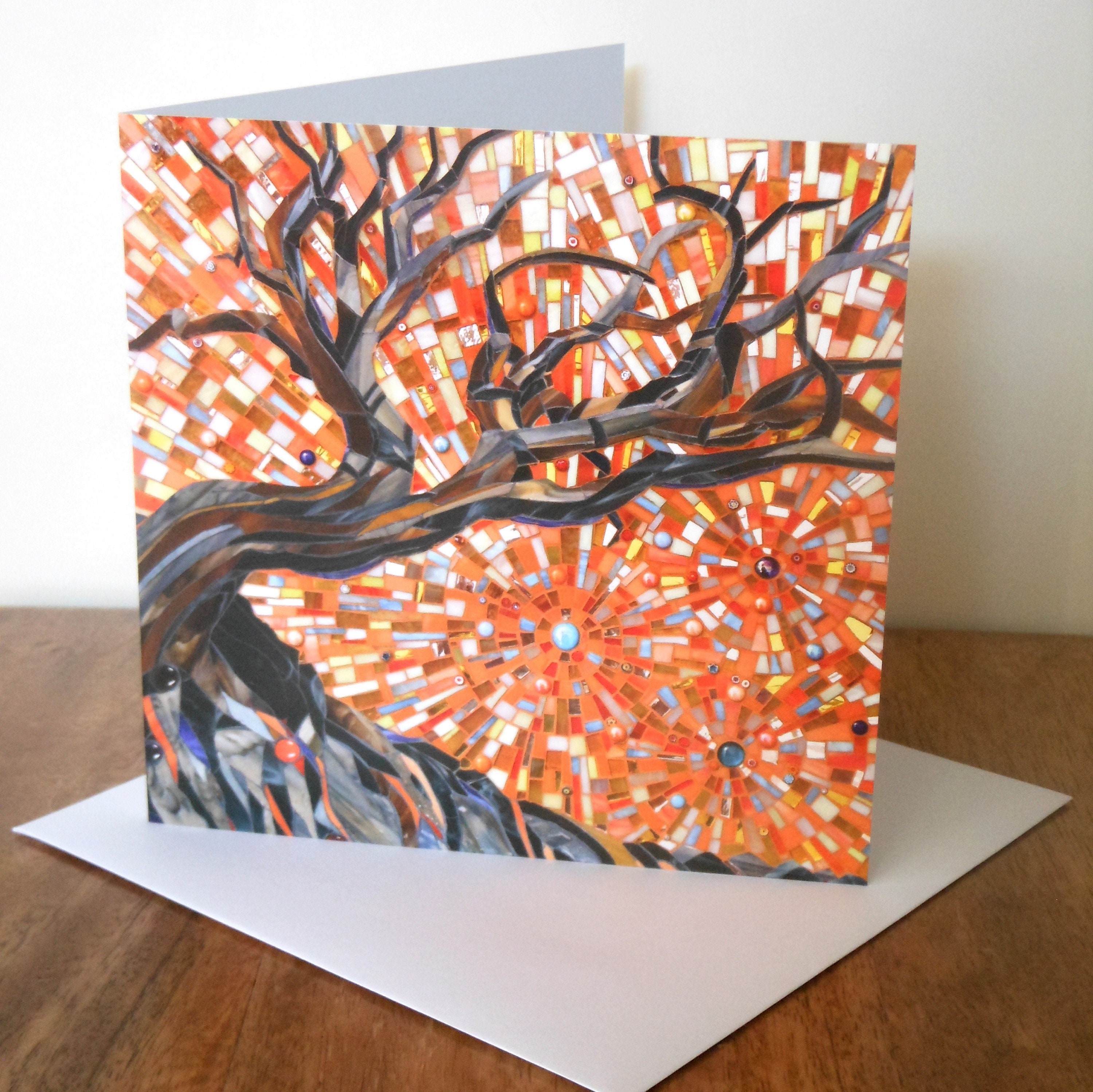 Esse Card Greetings Card for Him Autumn Tree Card Mosaic - Etsy