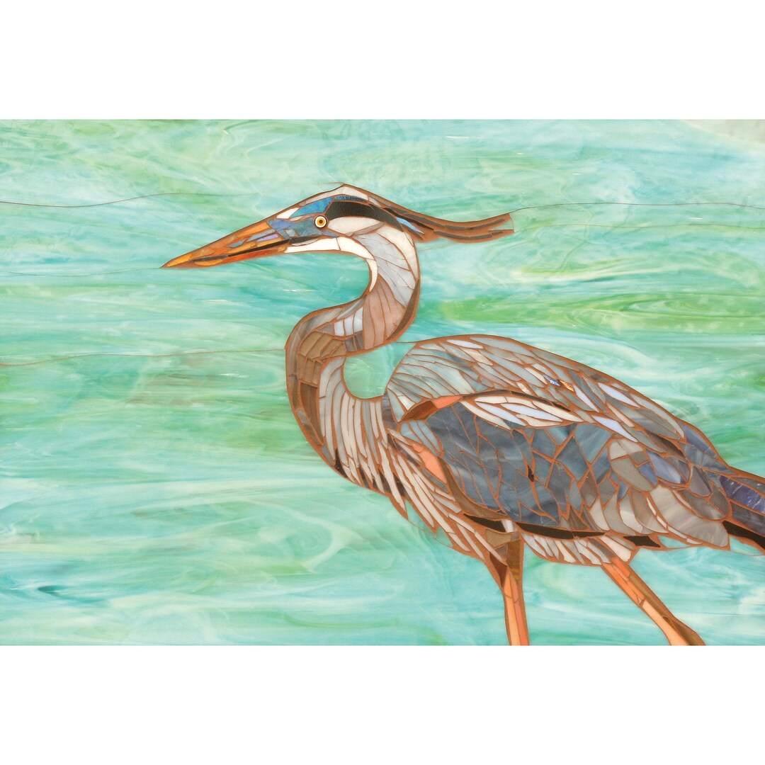 Blue Heron Print - Limited Edition Giclee Print From Original Mosaic ...