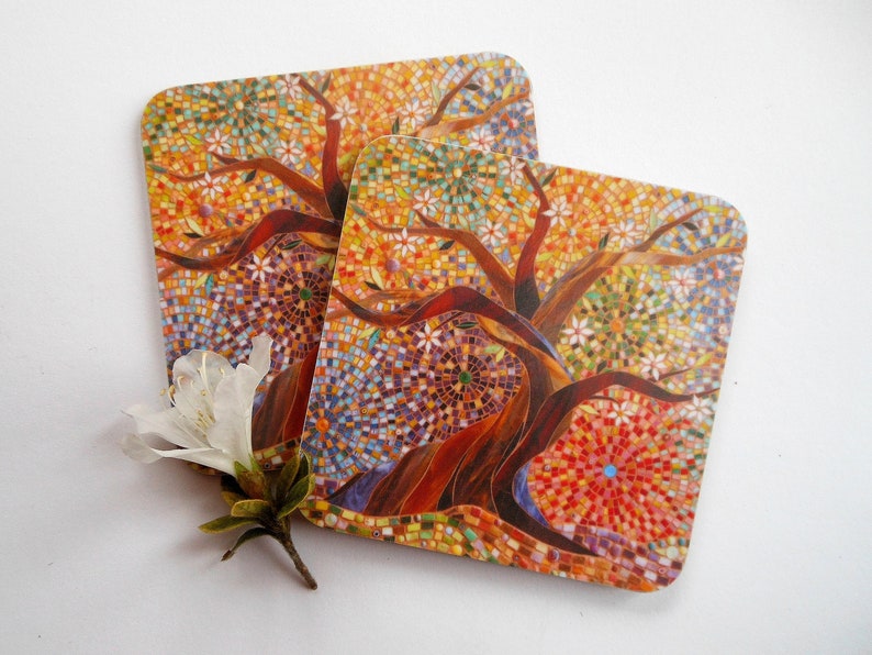 COASTER Multicoloured Tree of Life Coaster Tree of Life Art ...