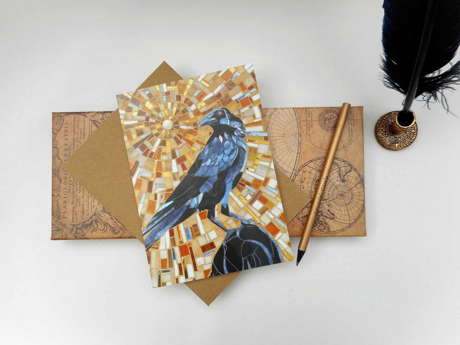 Crow Card - Crow Mosaic Art Card - Eco Friendly Card - Raven Card ...