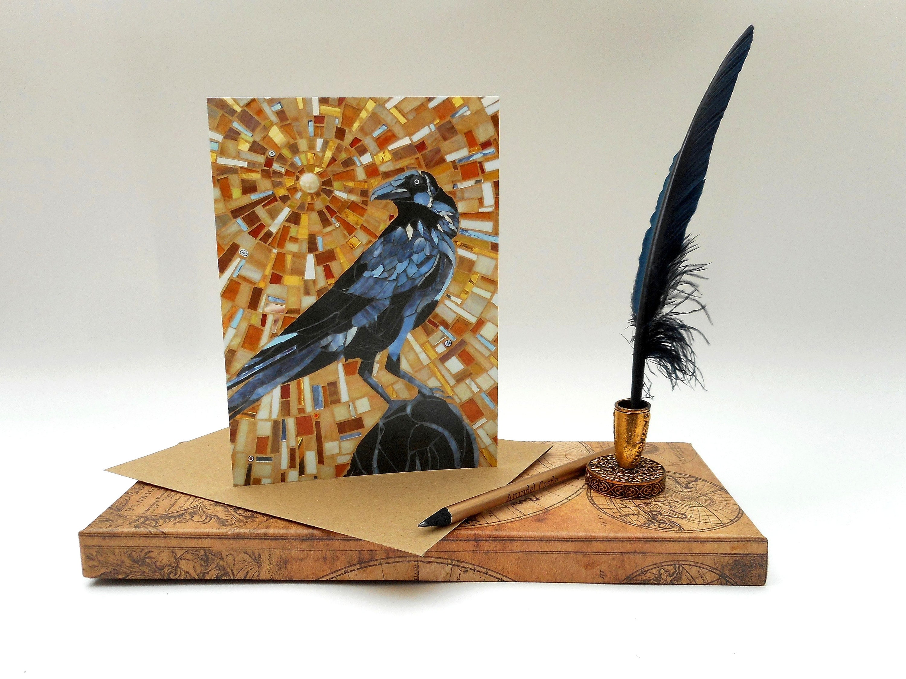 Crow Card - Crow Mosaic Art Card - Eco Friendly Card - Raven Card ...
