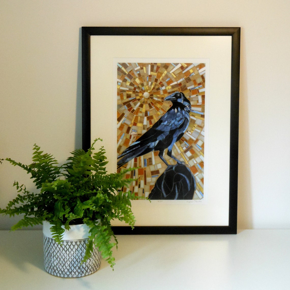Crow Print Limited Edition Giclee Print From Original Glass | Etsy