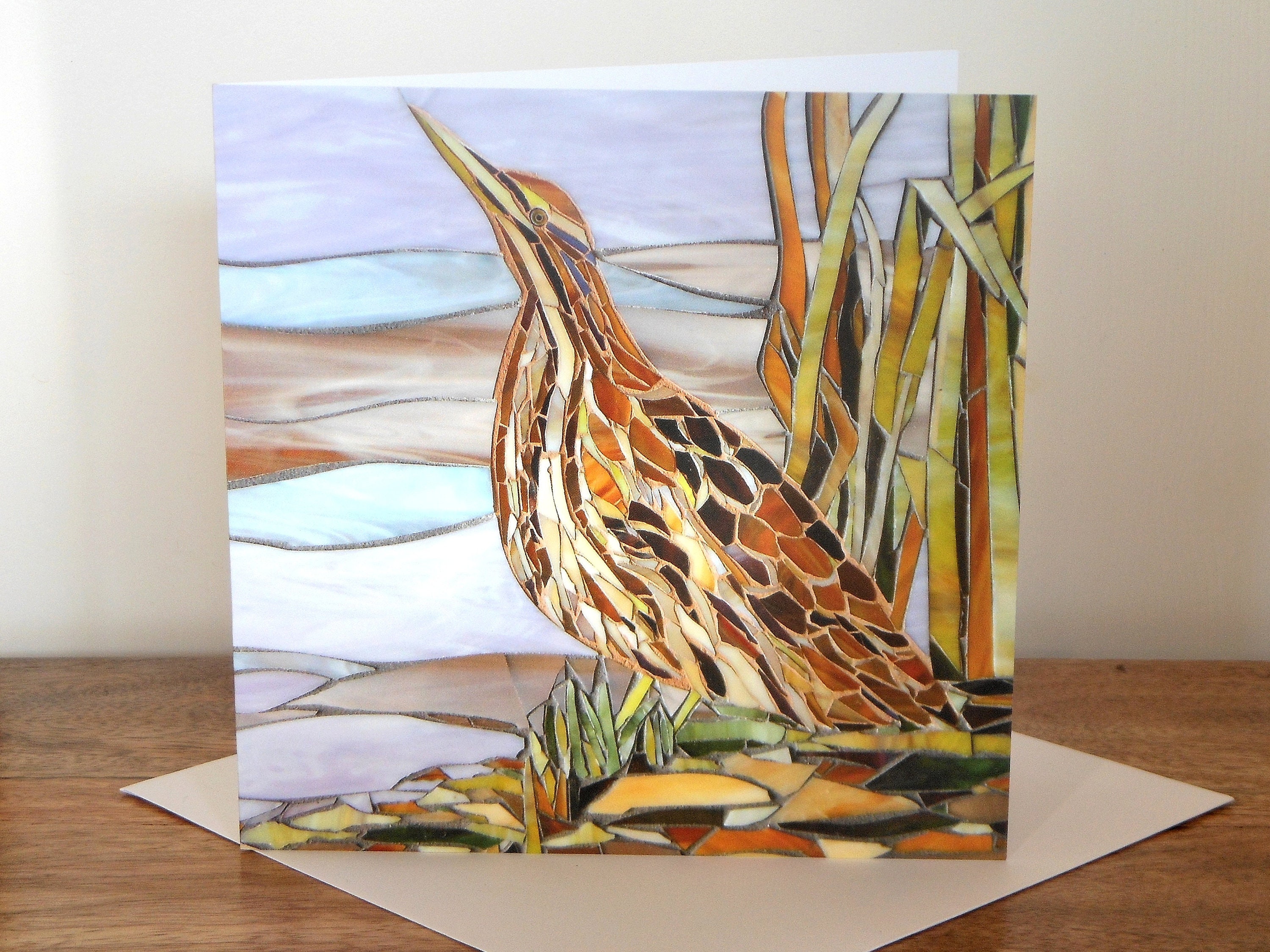 Bittern Card Mosaic Bittern Mosaic Art Nature Card - Etsy