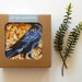 COASTER SET of 4 Crow Coasters Mosaic Art Cork Backed Coaster Coaster ...