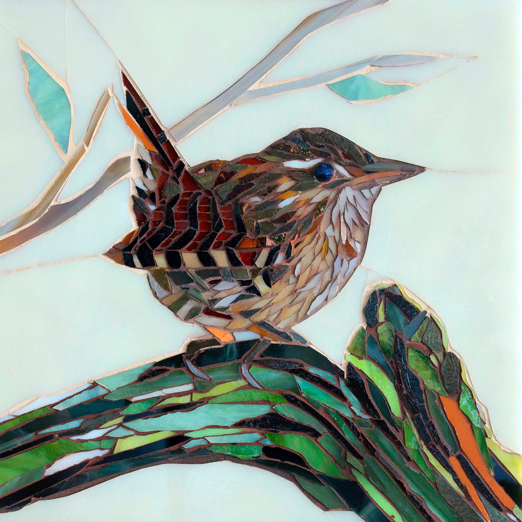 Wren Mini Print Wren Print From Original Stained Glass Mosaic Art Wren ...