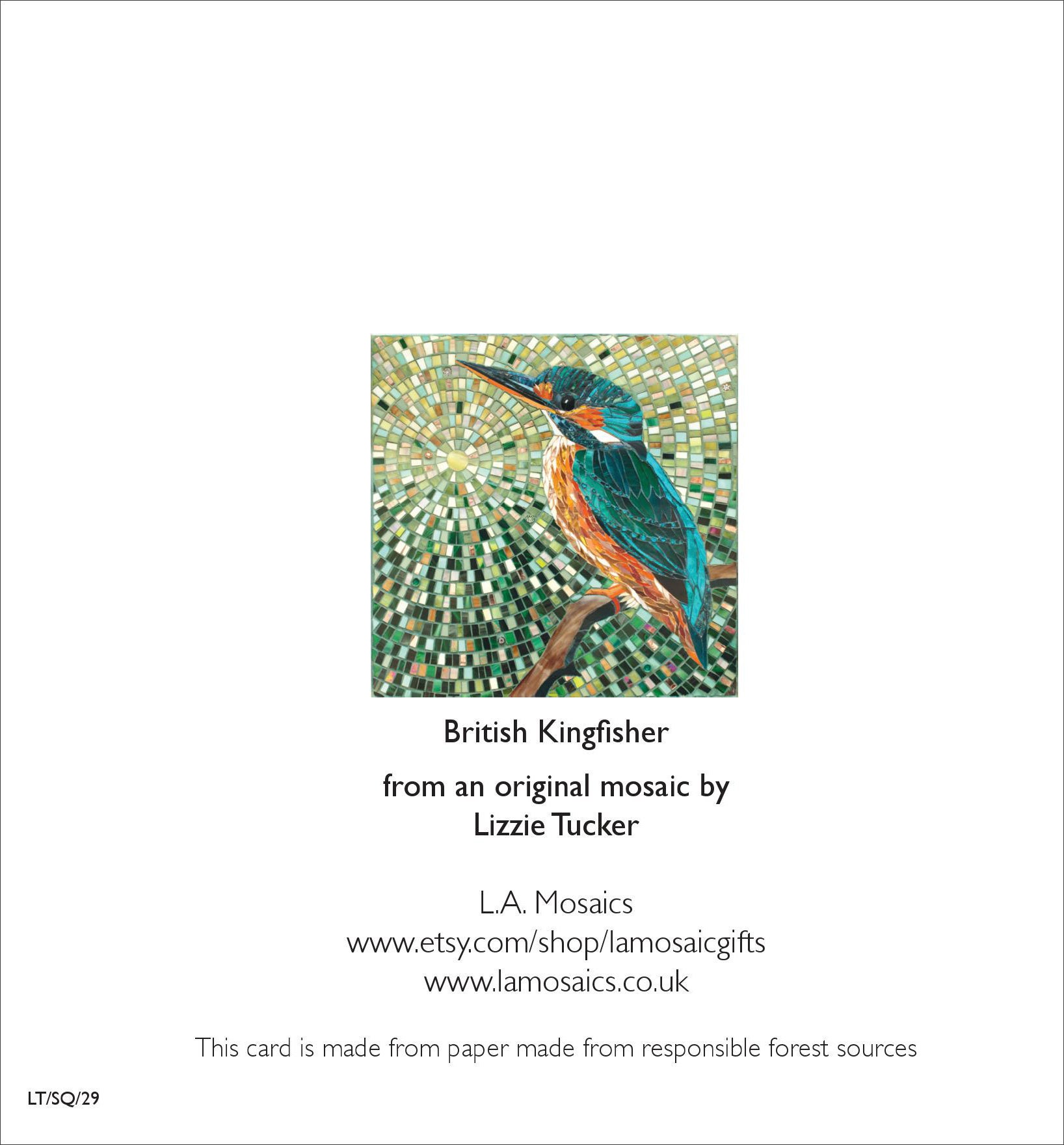British Kingfisher Card Kingfisher Mosaic Art Birthday | Etsy