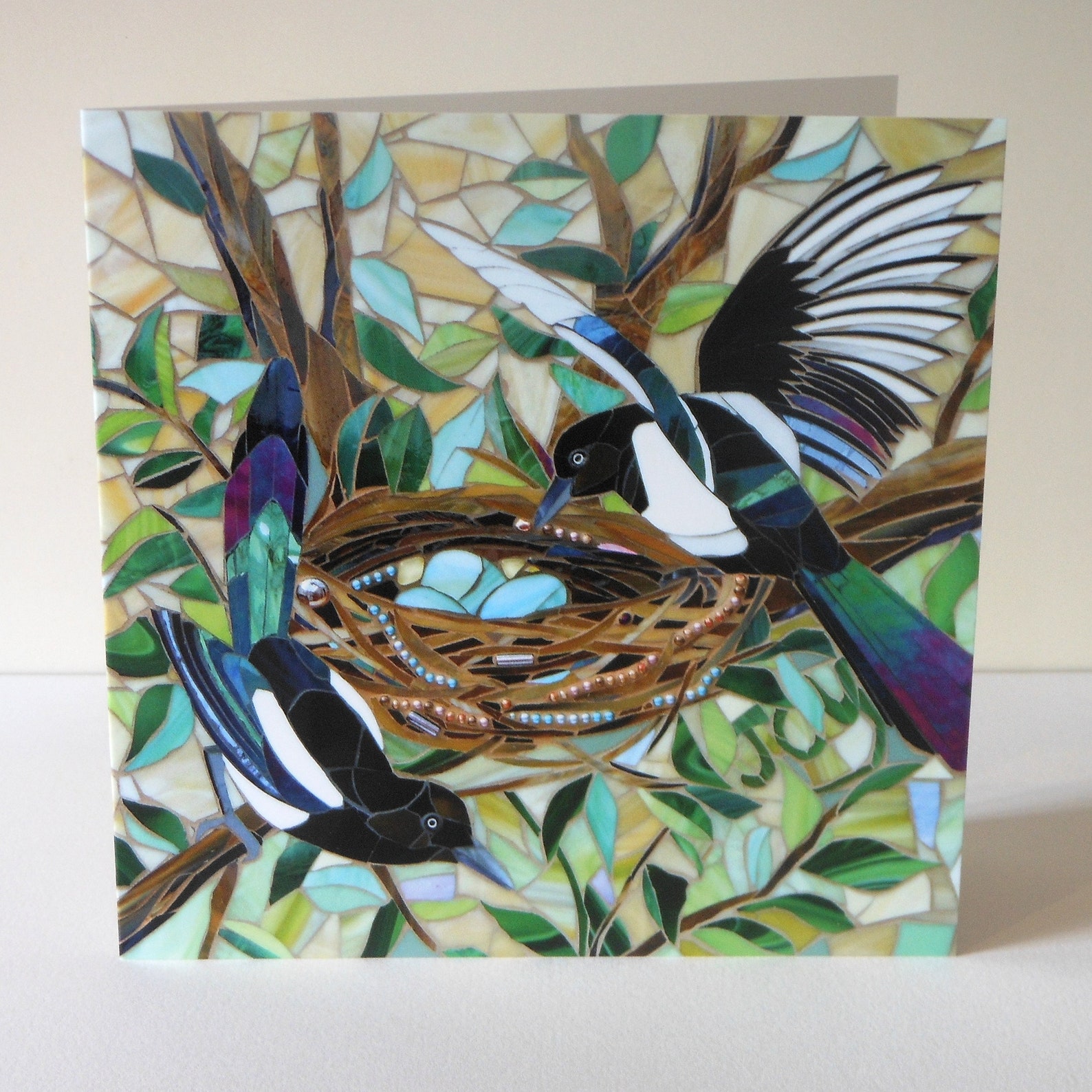 Mosaic Geese Card - Duck Card Greetings Card - Goose Card - Bird Lover ...