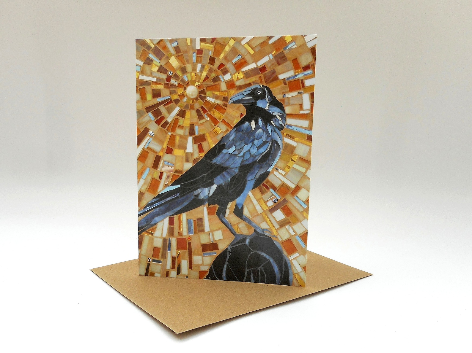 Crow Card - Crow Mosaic Art Card - Eco Friendly Card - Raven Card ...