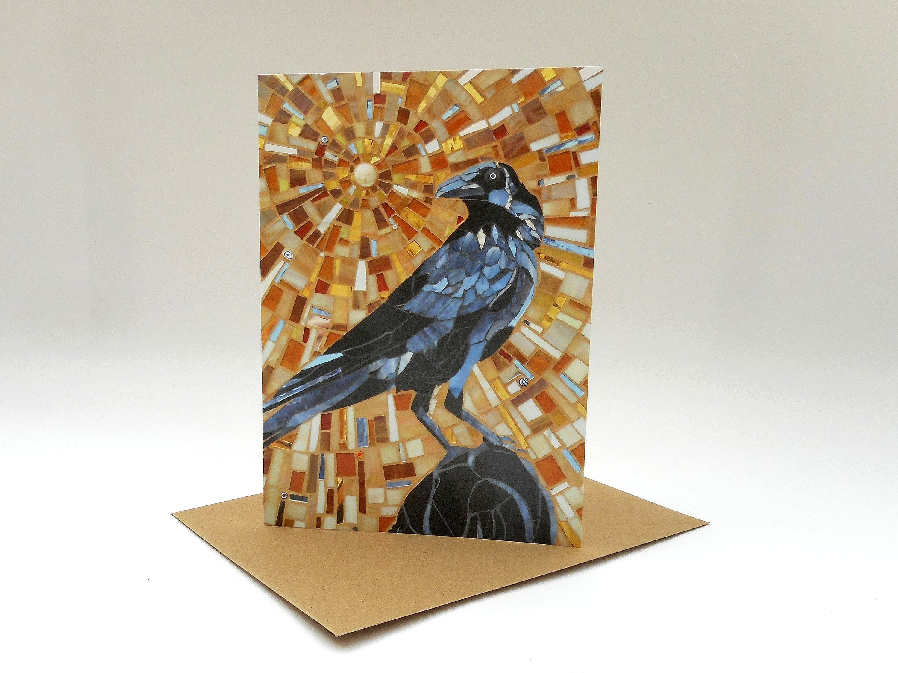 Crow Card - Crow Mosaic Art Card - Eco Friendly Card - Raven Card ...