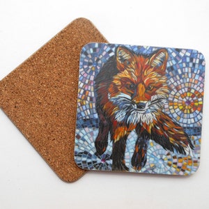 COASTER SET of 4 Homeward Bound Fox Coasters - Mosaic Art - Fox Art ...