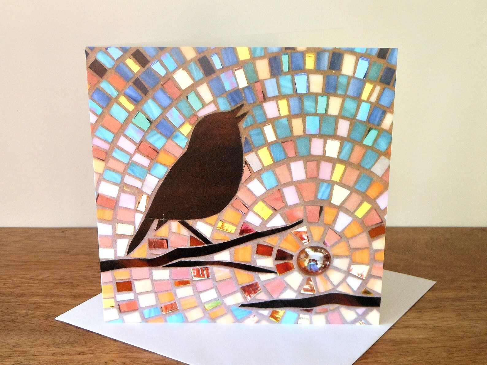 Dawn Robin Card From Original Mosaic Robin Mosaic - Eco Friendly Card ...