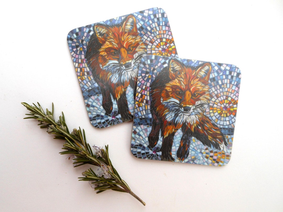 Homeward Bound Fox Coaster - Fox Art - Housewarming Gift for Him - Rustic Home Decor - Fox ...