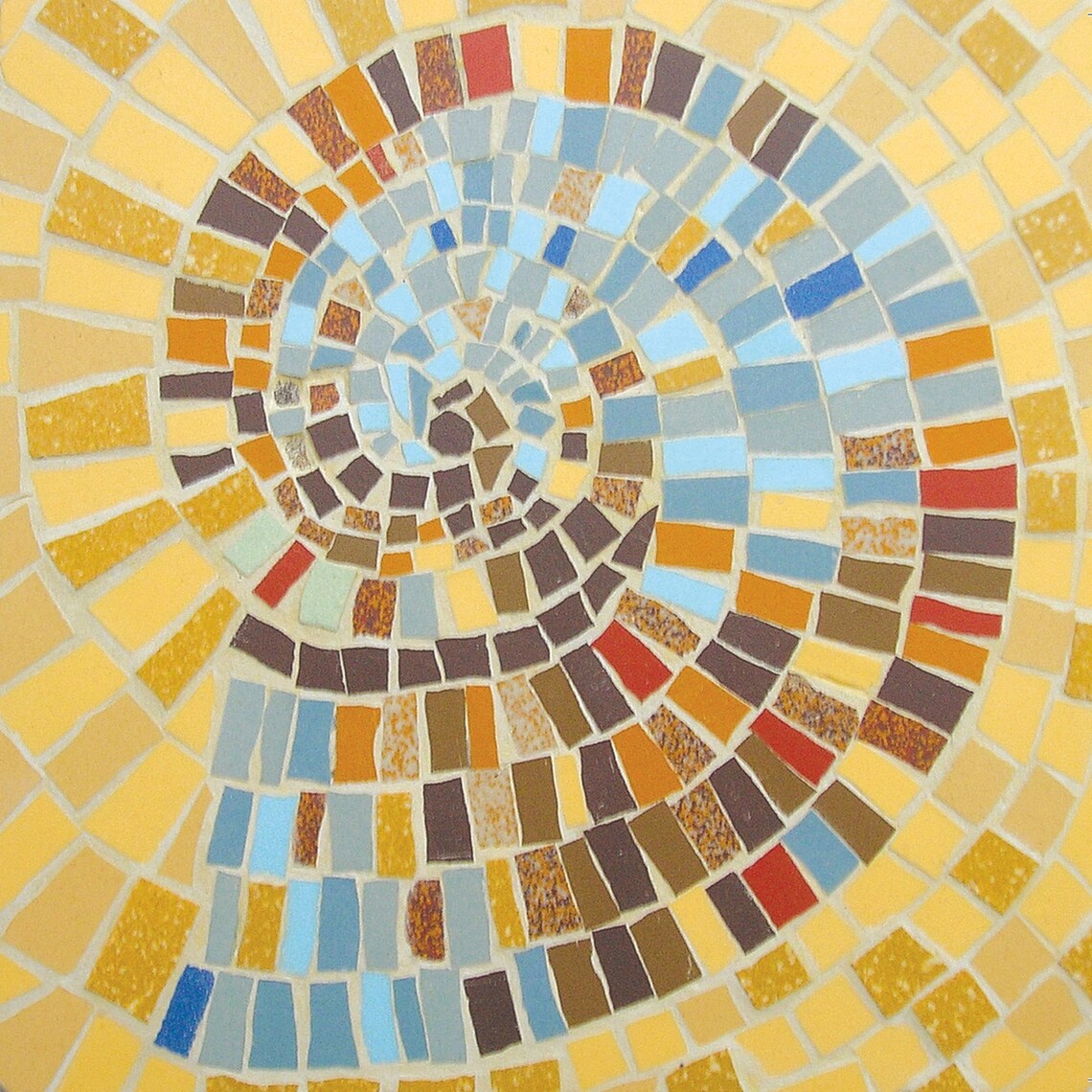 Blue Snail Card - Mosaic Art - Fossil Shell Card - Snail Shell Card ...