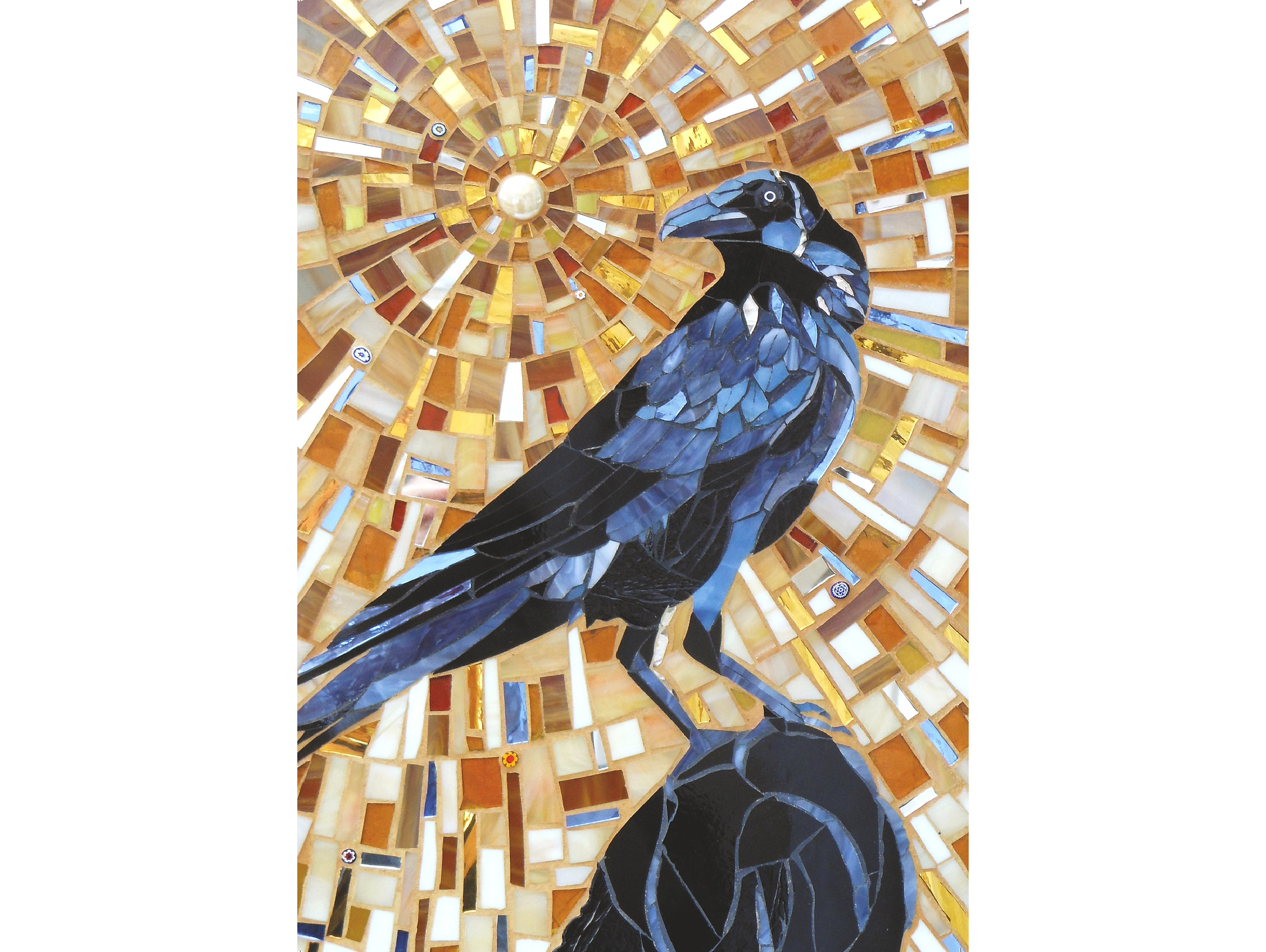 Crow Print - Limited Edition Giclee Print From Original Glass Mosaic ...
