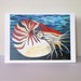 Blue Snail Card - Mosaic Art - Fossil Shell Card - Snail Shell Card ...