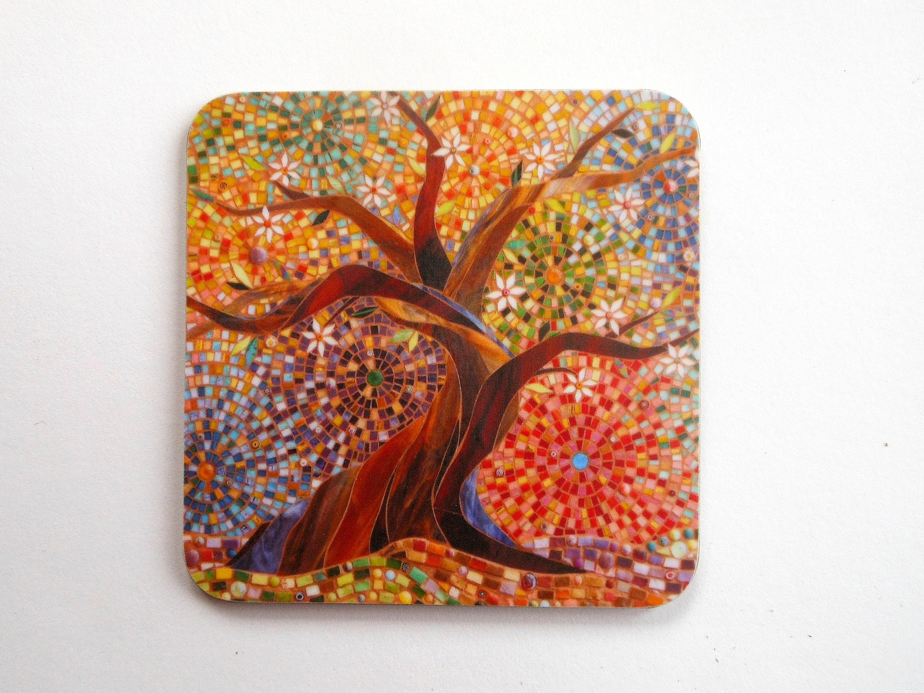 COASTER SET of 4 Multicoloured Tree of Life Coasters Mosaic - Etsy