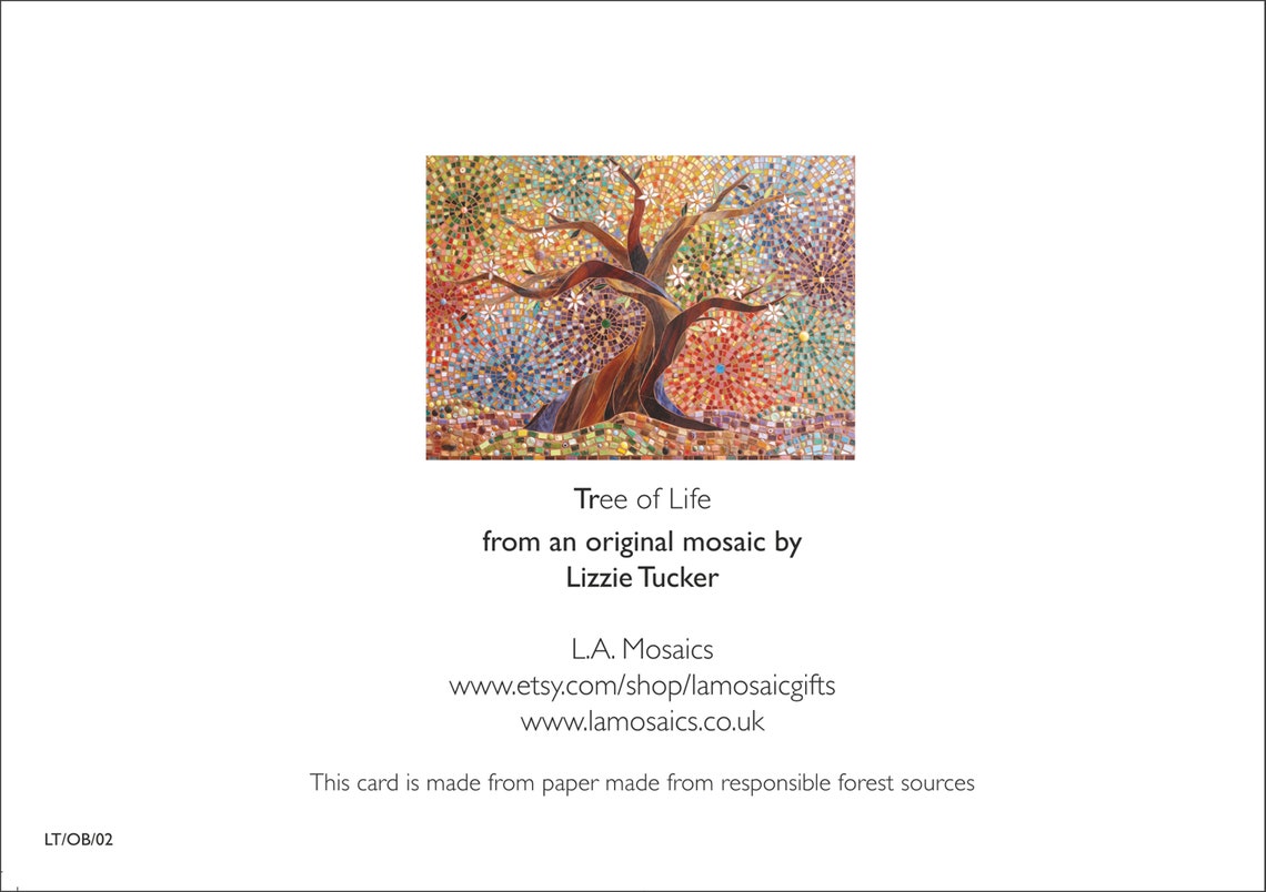 Levensboom kaart | Spirituele kaart mozaïekkunst | Milieuvriendelijke ...
