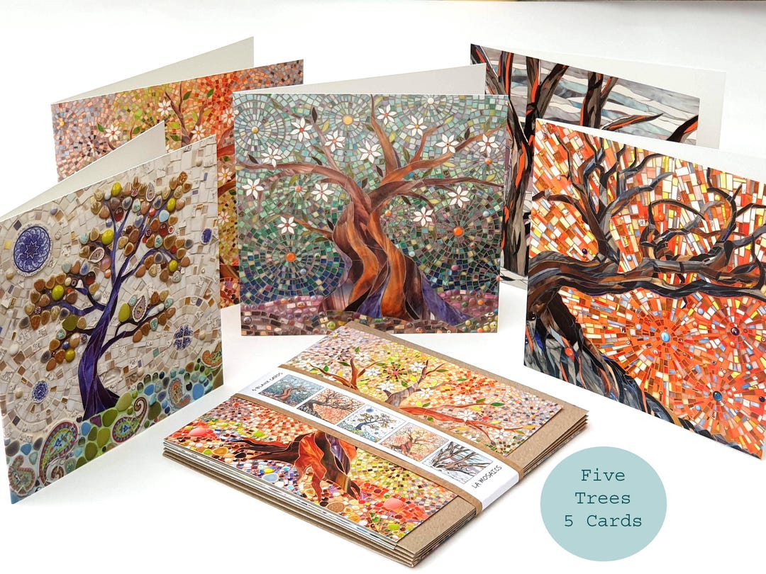 Five Trees Greeting Card Pack - Set of 5 Wildlife Cards - Eco-friendly ...