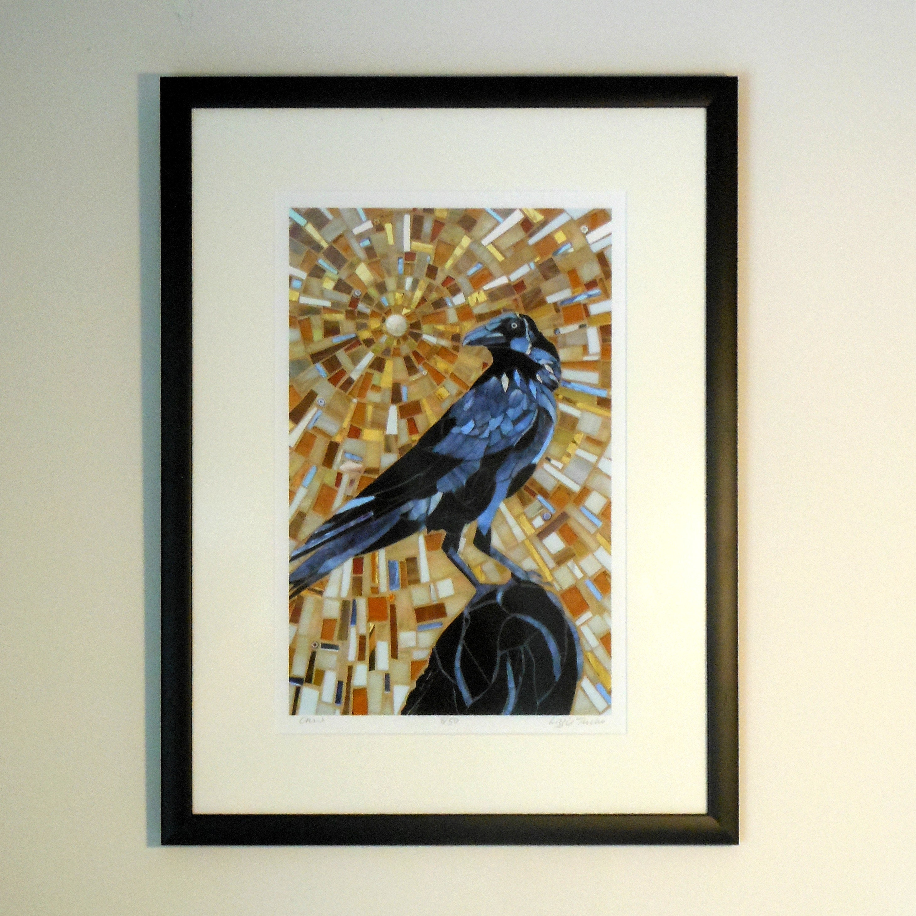 Crow Print - Limited Edition Giclee Print From Original Glass Mosaic ...