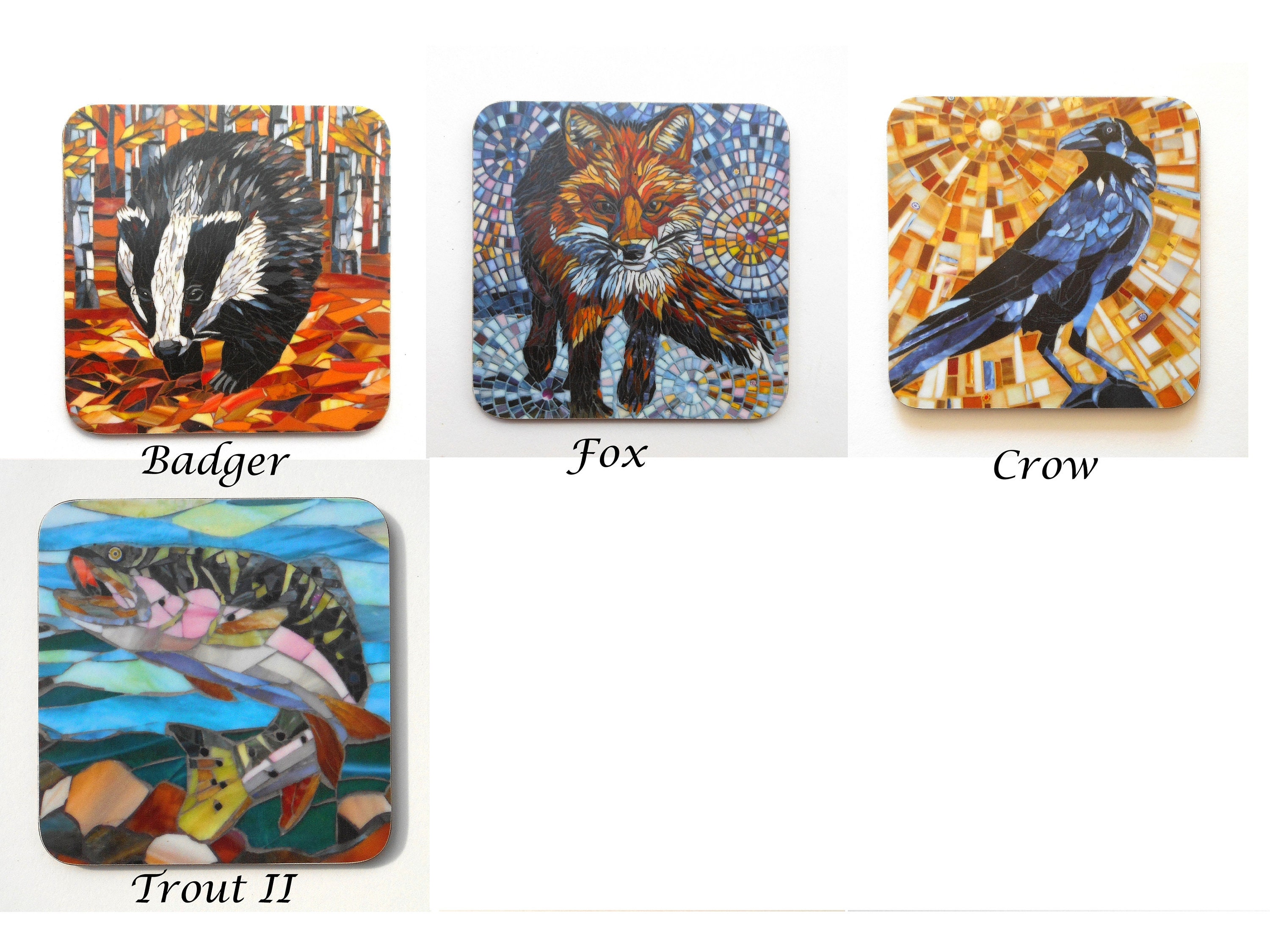 ANY 6 COASTERS Wildlife Coasters Set of 6 From Original Mosaic - Etsy UK