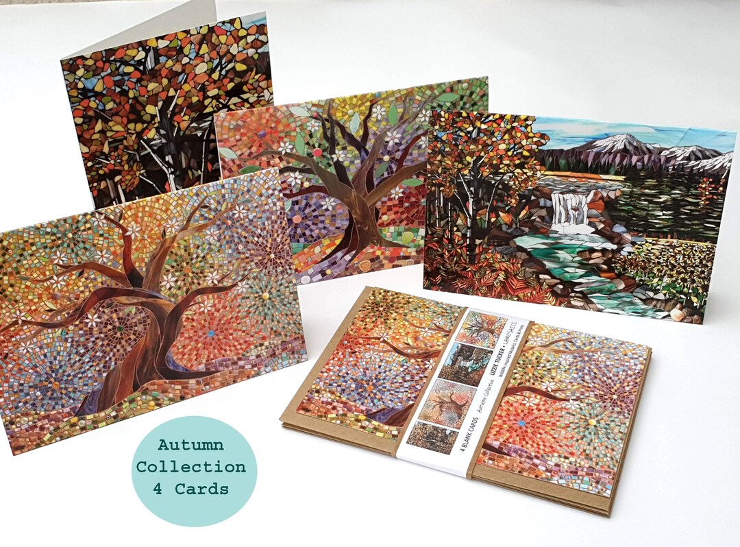 Autumn Collection Greetings Card Pack - Set of 4 Cards Featuring Autumn ...