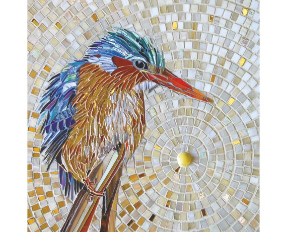 Kingfisher Print Giclee Print from Original Mosaic of a | Etsy